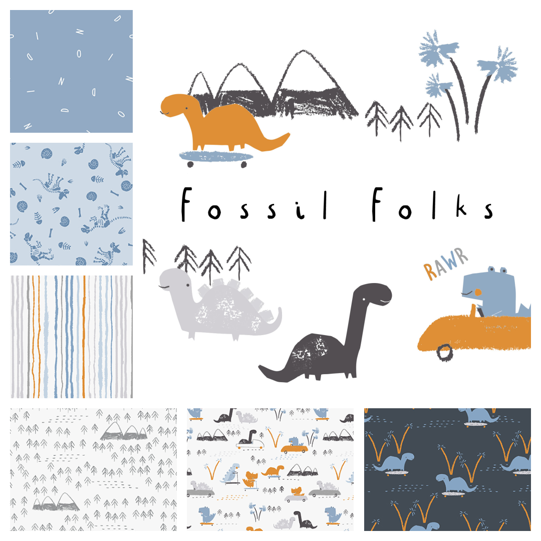 Jillian Phillips "Fossil Folks" for Figo Fabrics – Whim So Doodle