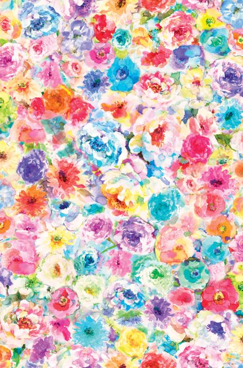 "Gradients Euphoria" Impressionist Floral in Rainbow - Half Yard – Whim ...