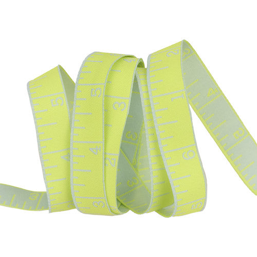 Tula Pink Ribbon - "Measure Twice" - Lightning Bug - 5/8" – Whim So Doodle