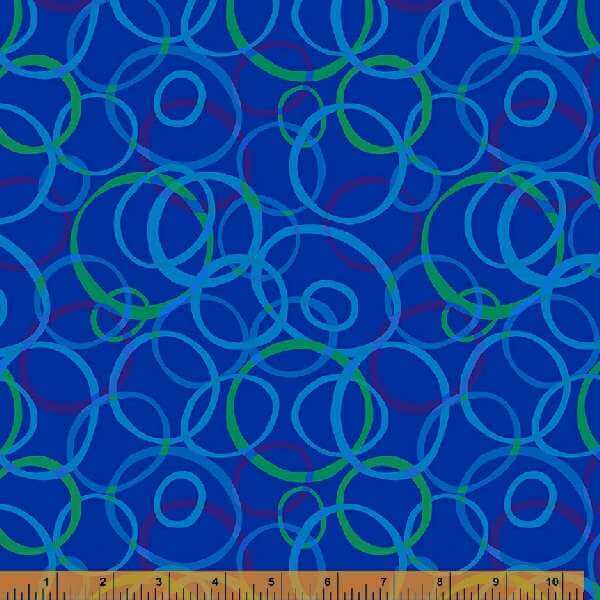 "Color Wheel" - Rings - Blue - Half Yard – Whim So Doodle