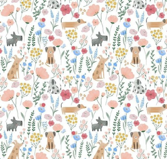 Dear Stella "Paws and Reflect" in White - Half Yard – Whim So Doodle